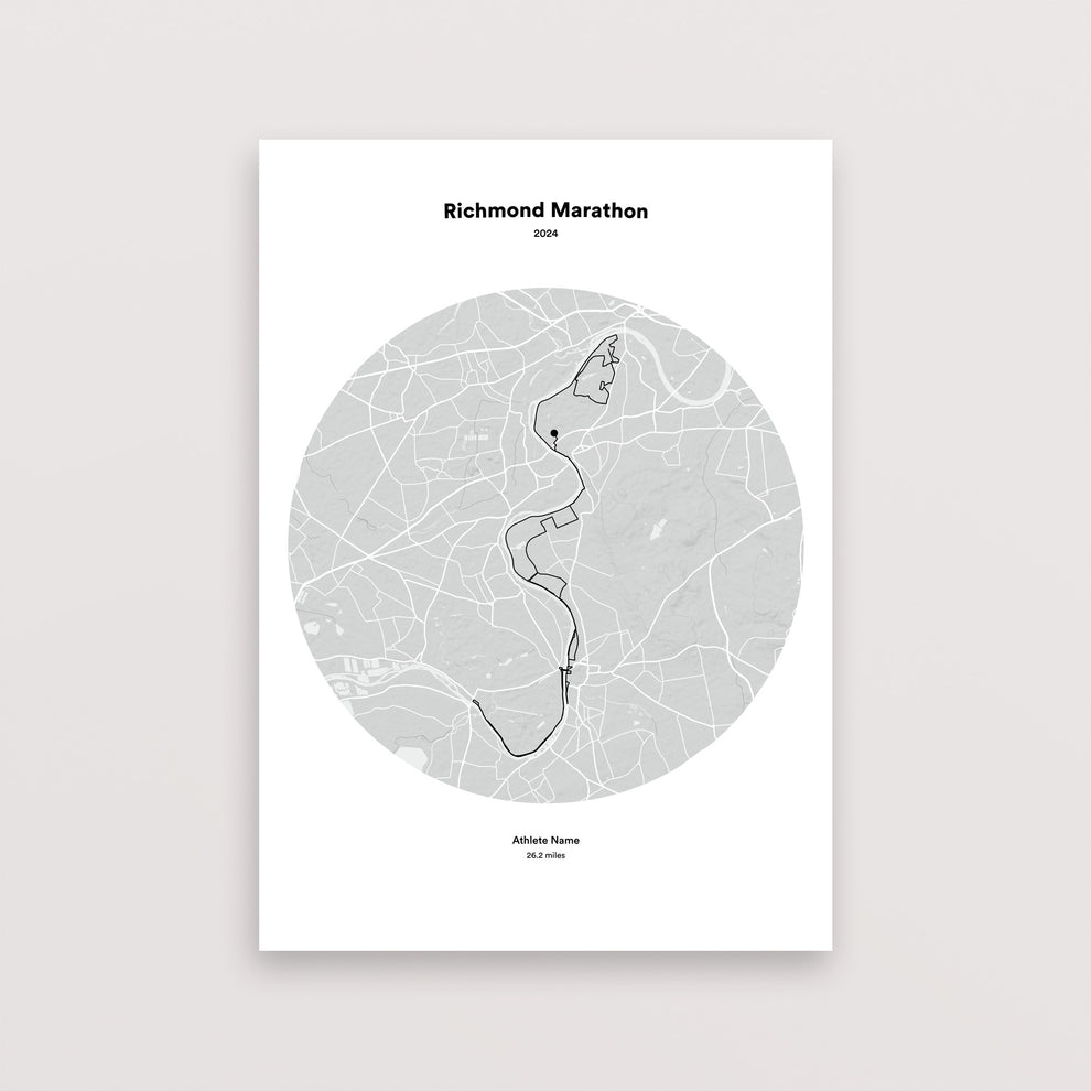 Richmond Marathon Map Print – RunningMaps
